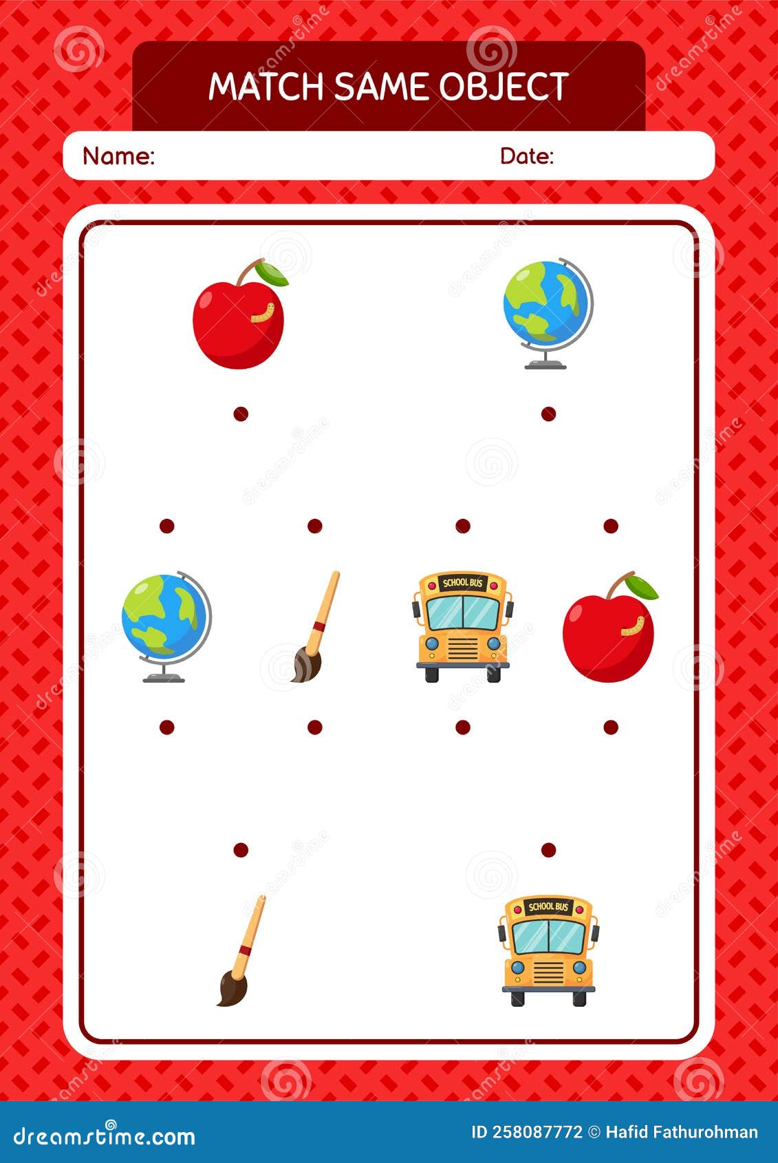 Match with Same Object Game Summer Icon. Worksheet for Preschool Kids ...