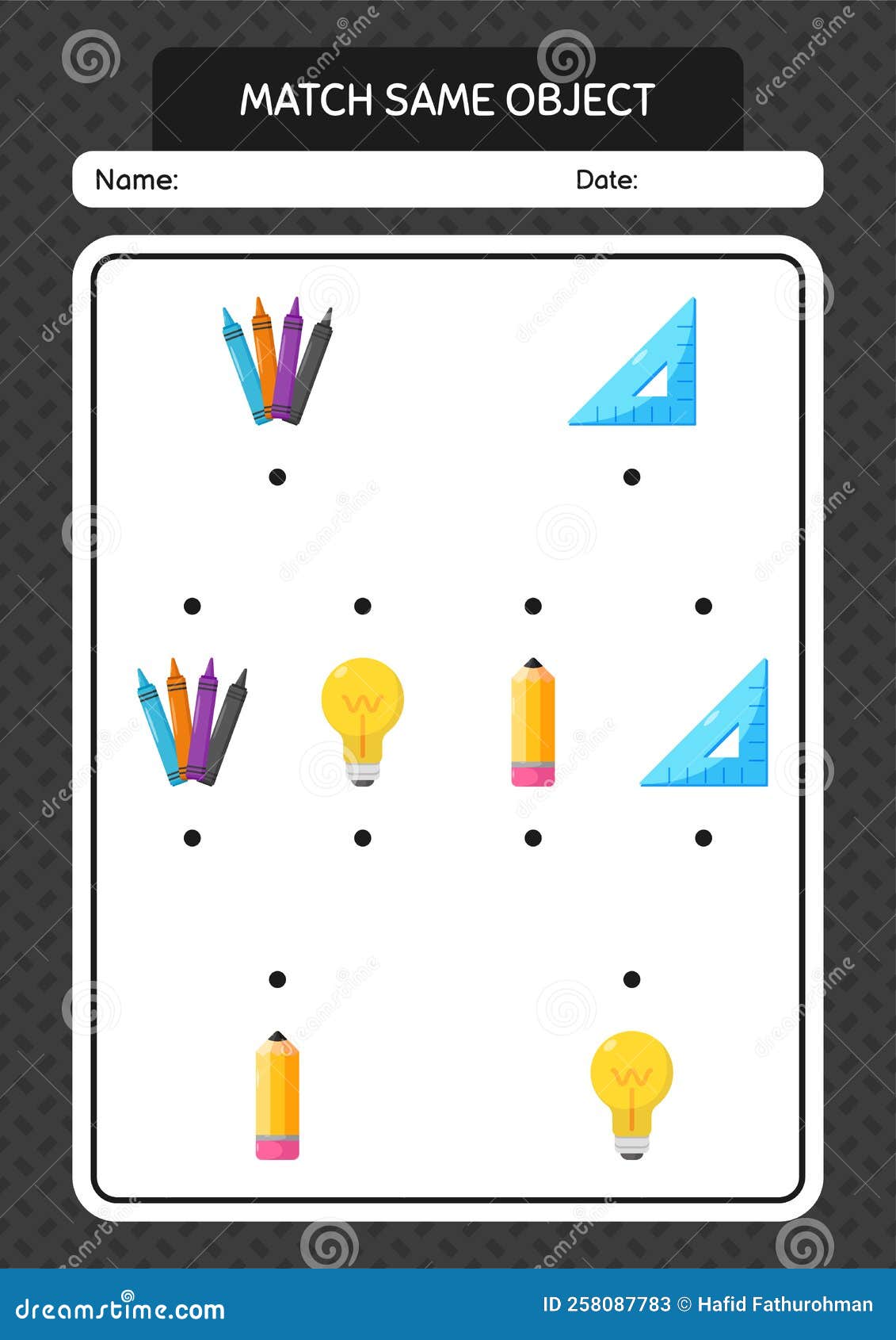 Match with Same Object Game Summer Icon. Worksheet for Preschool Kids ...