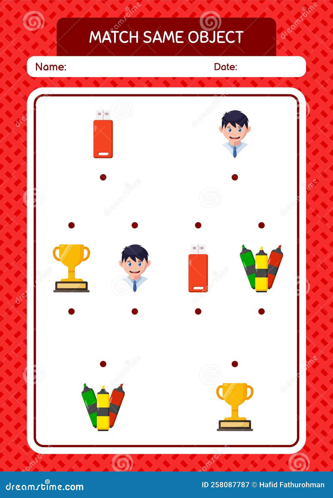 Match with Same Object Game Summer Icon. Worksheet for Preschool Kids ...