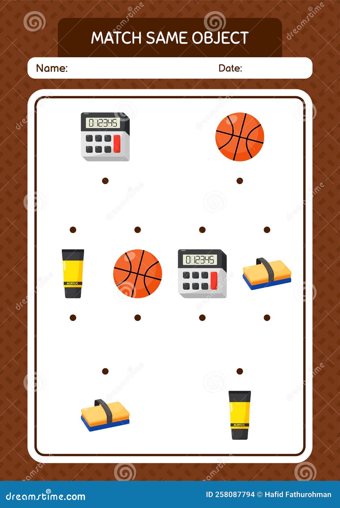 Match with Same Object Game Summer Icon. Worksheet for Preschool Kids ...