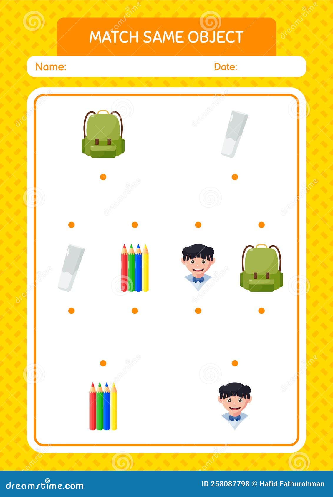 Match with Same Object Game Summer Icon. Worksheet for Preschool Kids ...