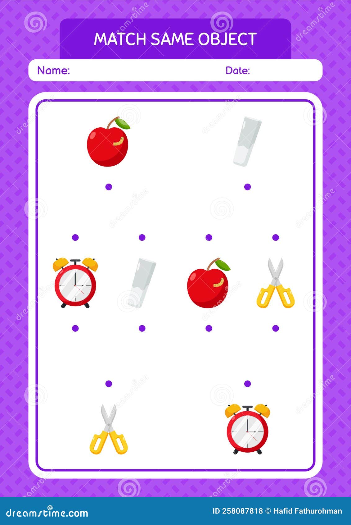 Match with Same Object Game Summer Icon. Worksheet for Preschool Kids ...