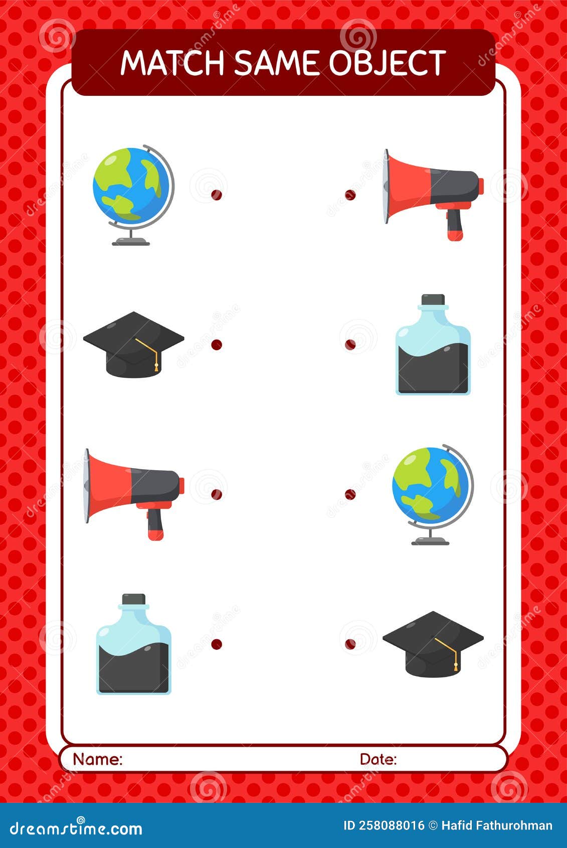 Match with Same Object Game Summer Icon. Worksheet for Preschool Kids ...