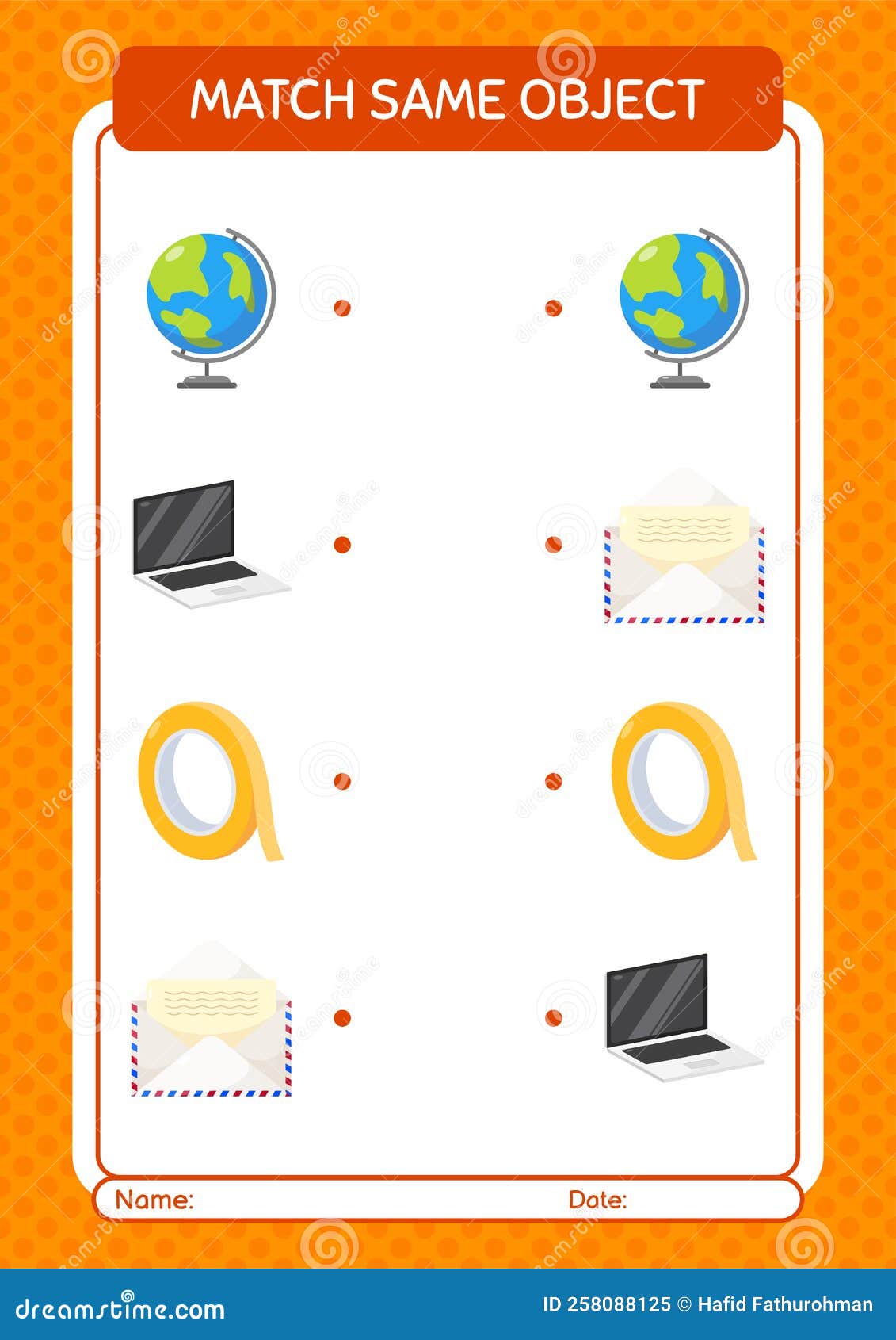 Match with Same Object Game Summer Icon. Worksheet for Preschool Kids ...