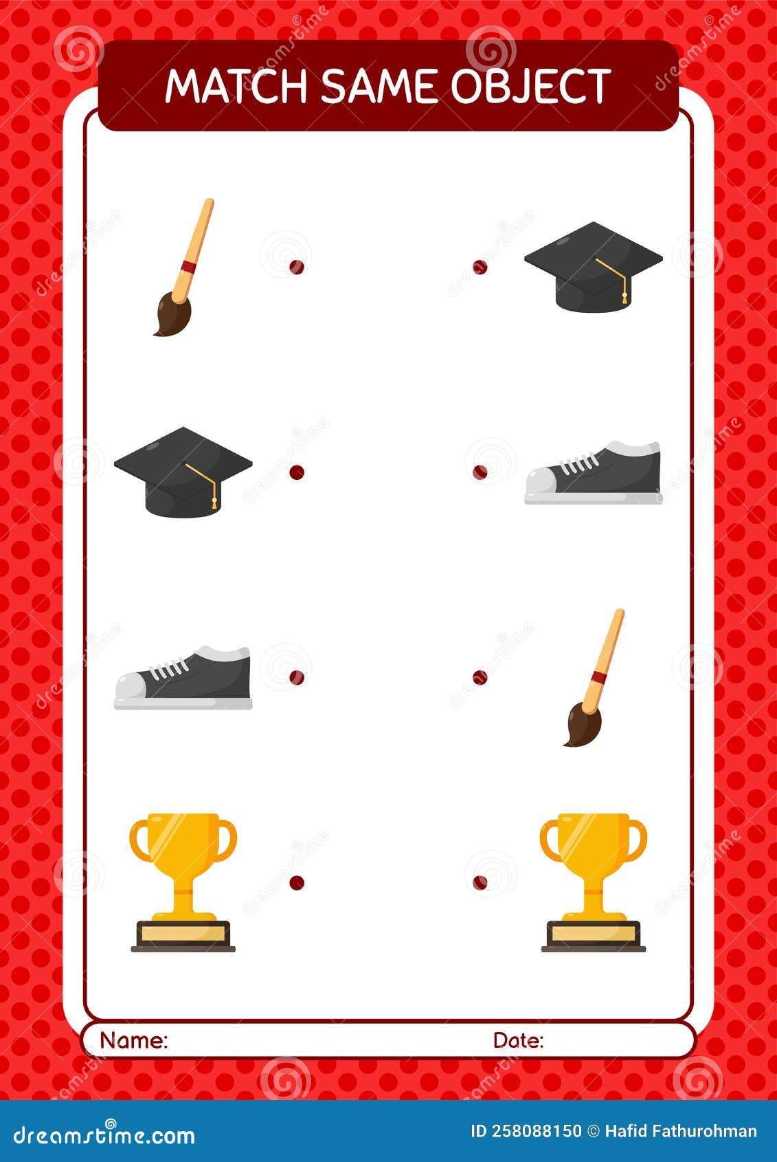 Match with Same Object Game Summer Icon. Worksheet for Preschool Kids ...