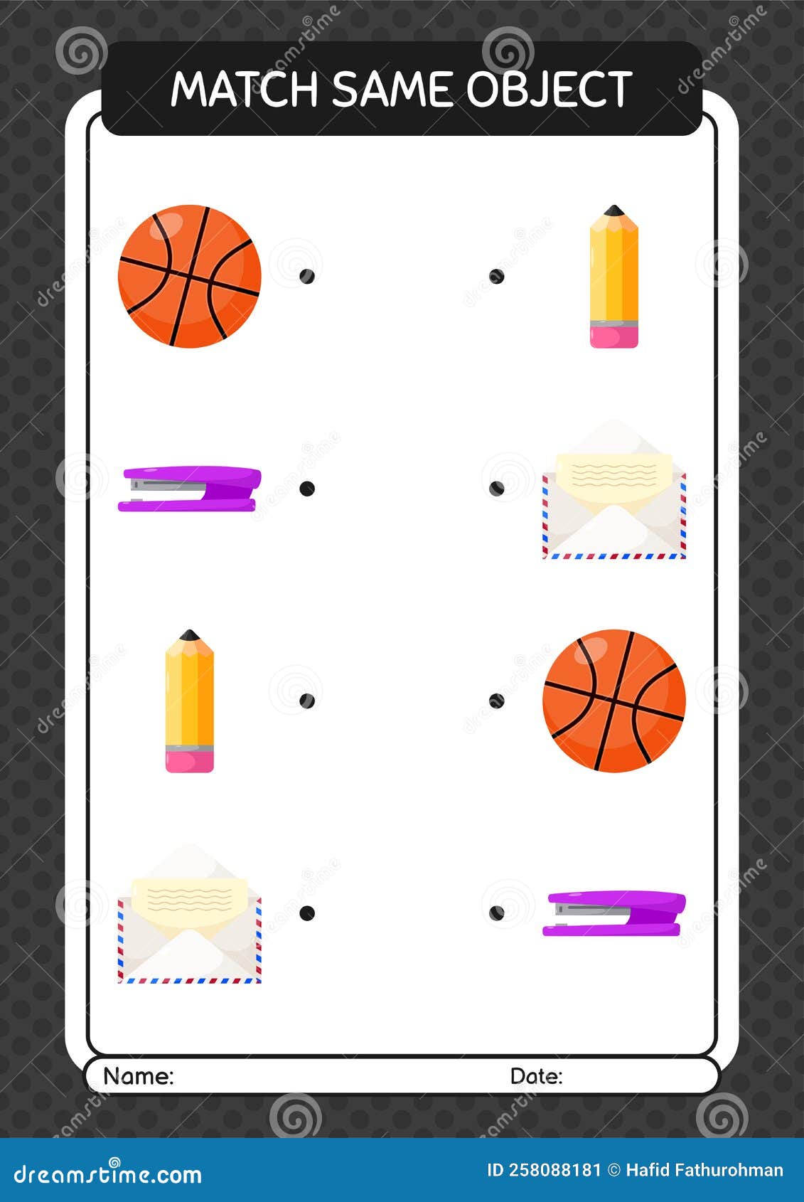 Match with Same Object Game Summer Icon. Worksheet for Preschool Kids ...