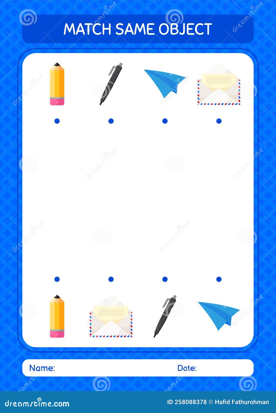 Match with Same Object Game Summer Icon. Worksheet for Preschool Kids ...