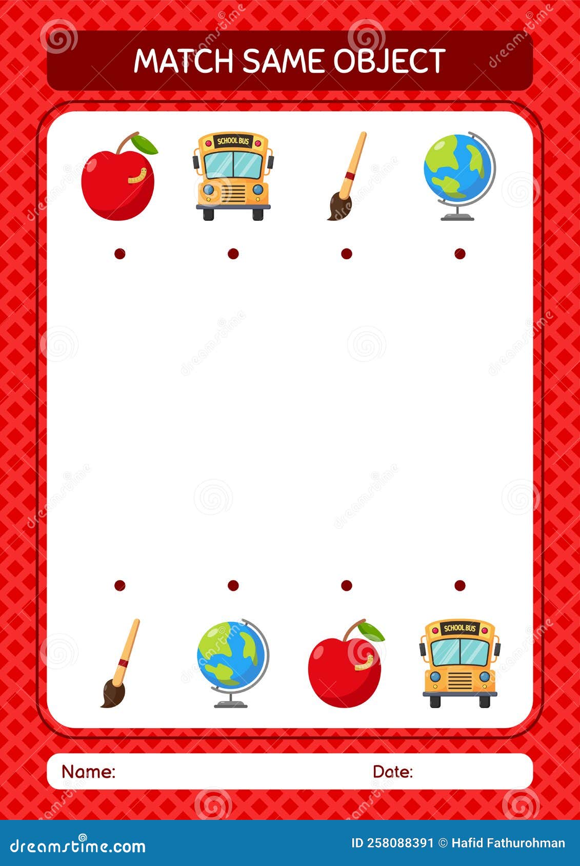 Match with Same Object Game Summer Icon. Worksheet for Preschool Kids ...