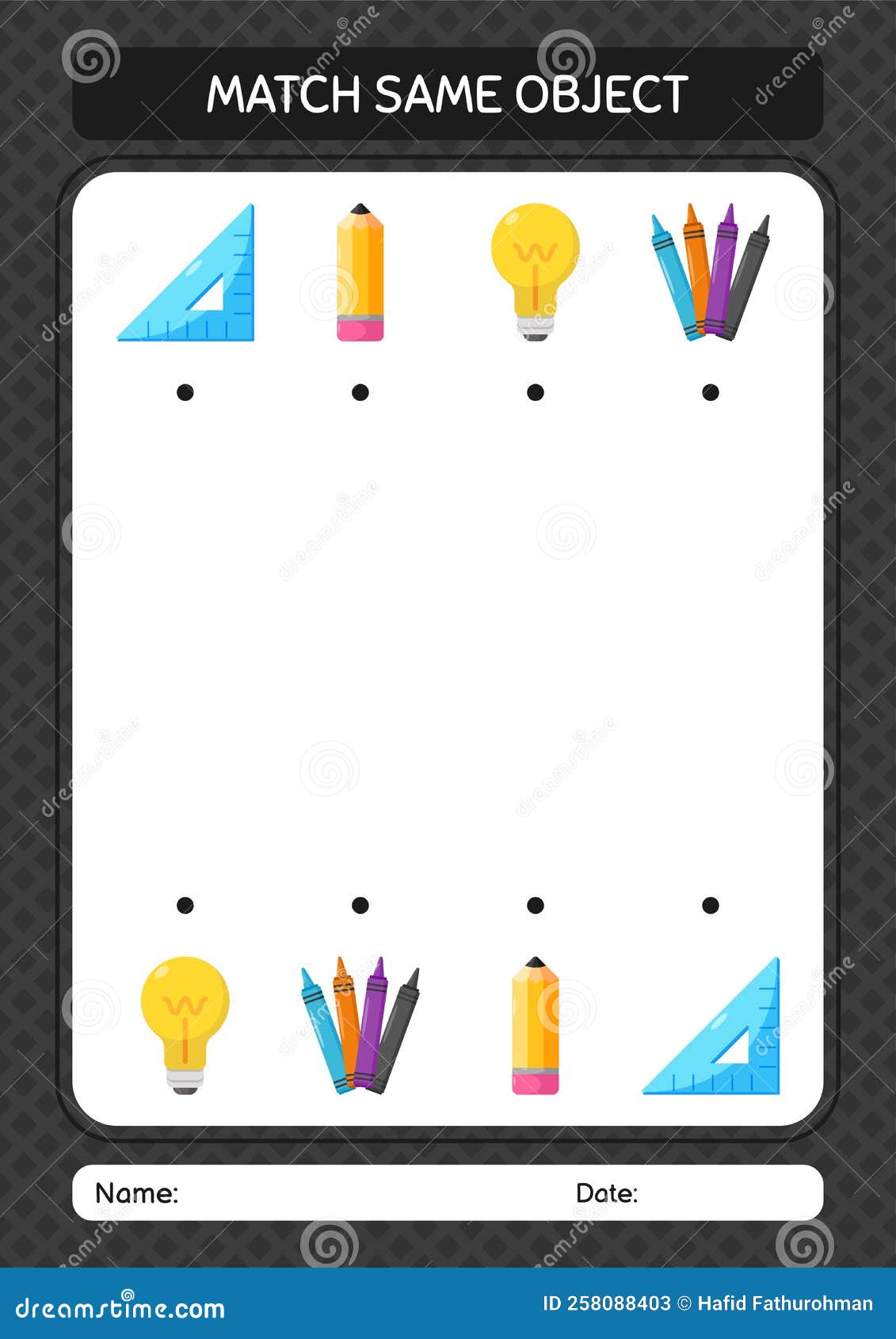 Match with Same Object Game Summer Icon. Worksheet for Preschool Kids ...