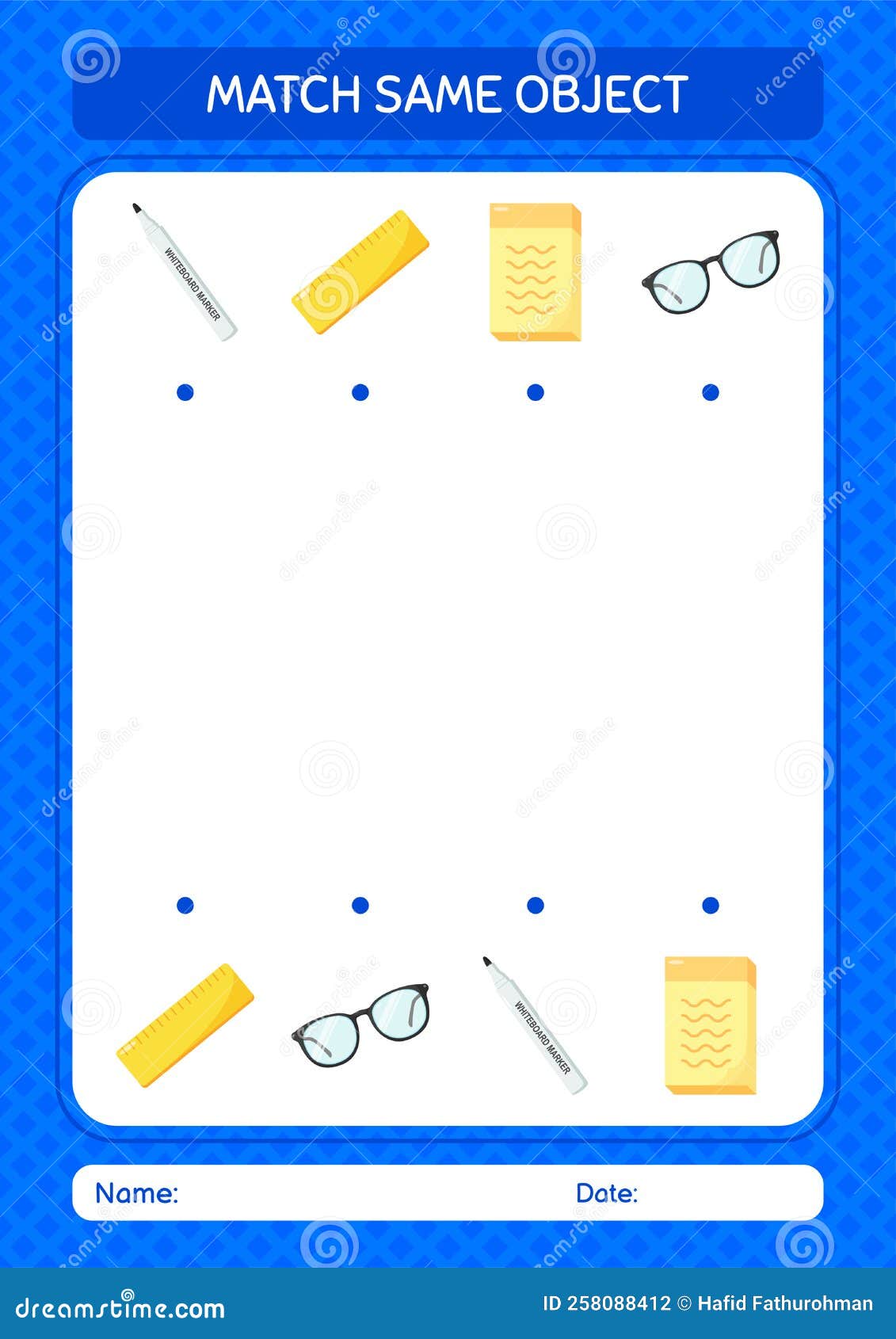 Match with Same Object Game Summer Icon. Worksheet for Preschool Kids ...