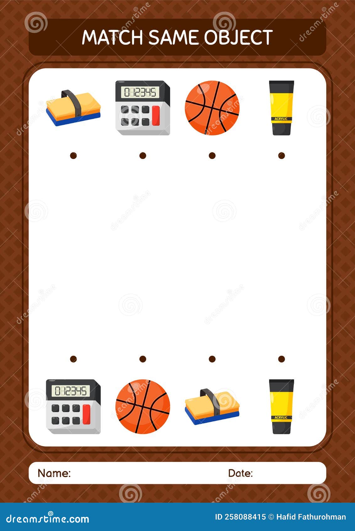 Match with Same Object Game Summer Icon. Worksheet for Preschool Kids ...