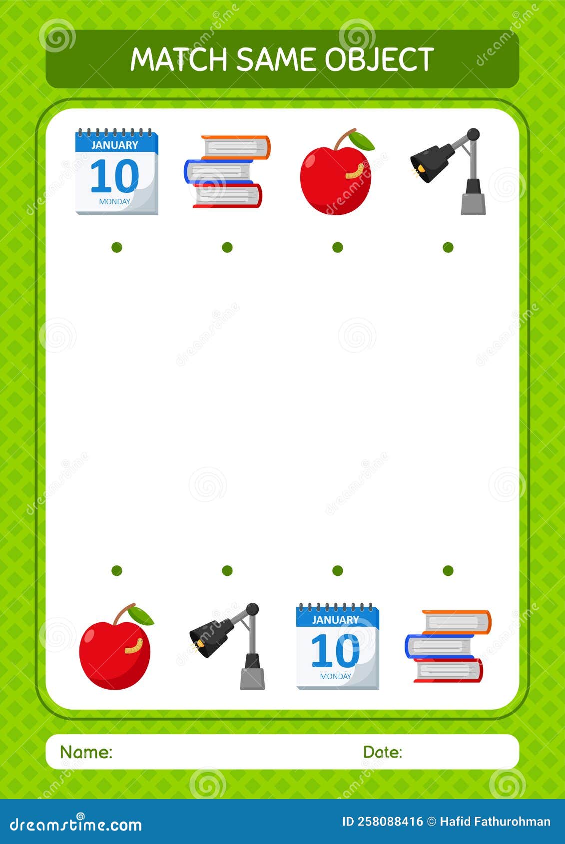 Match with Same Object Game Summer Icon. Worksheet for Preschool Kids ...