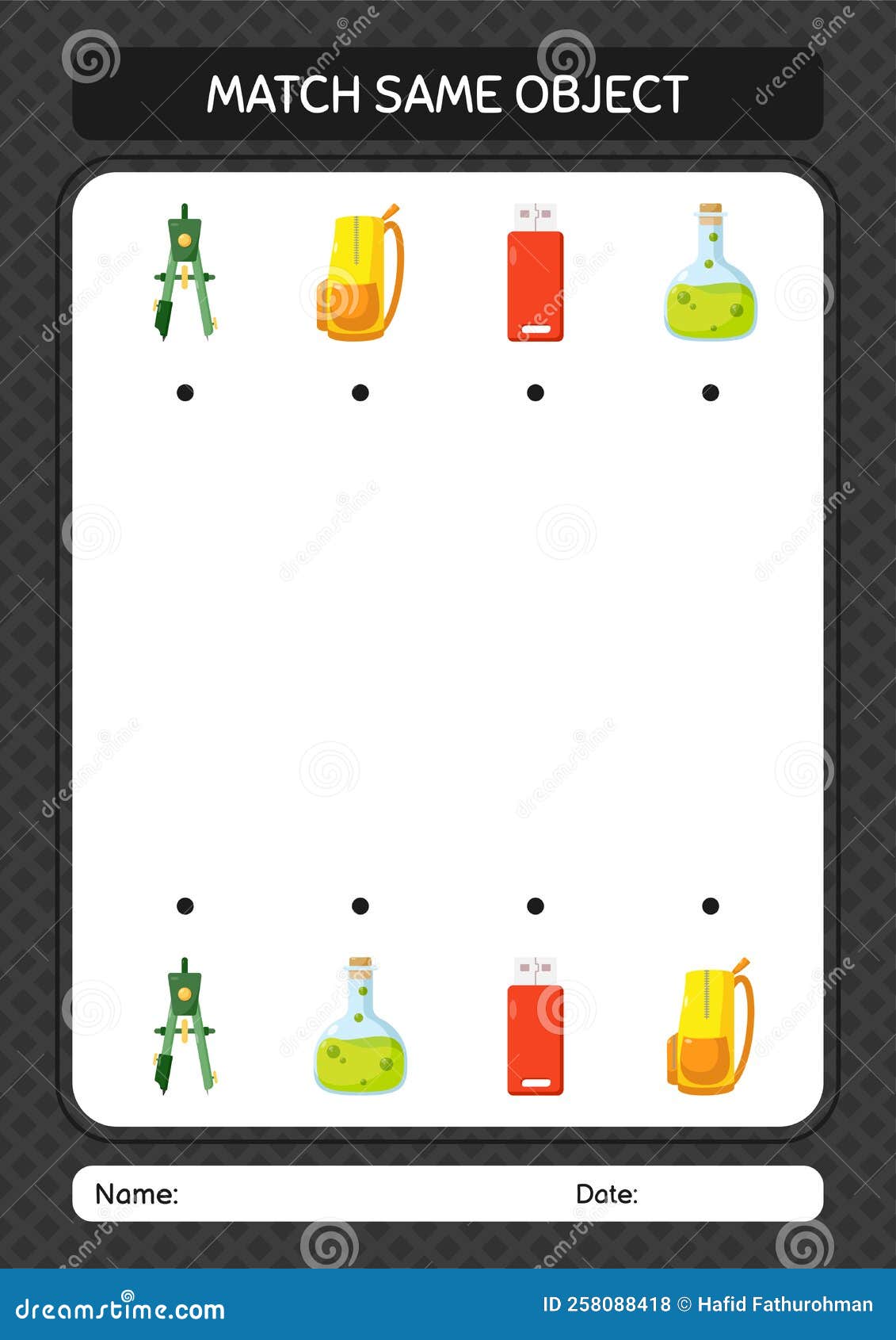 Match with Same Object Game Summer Icon. Worksheet for Preschool Kids ...