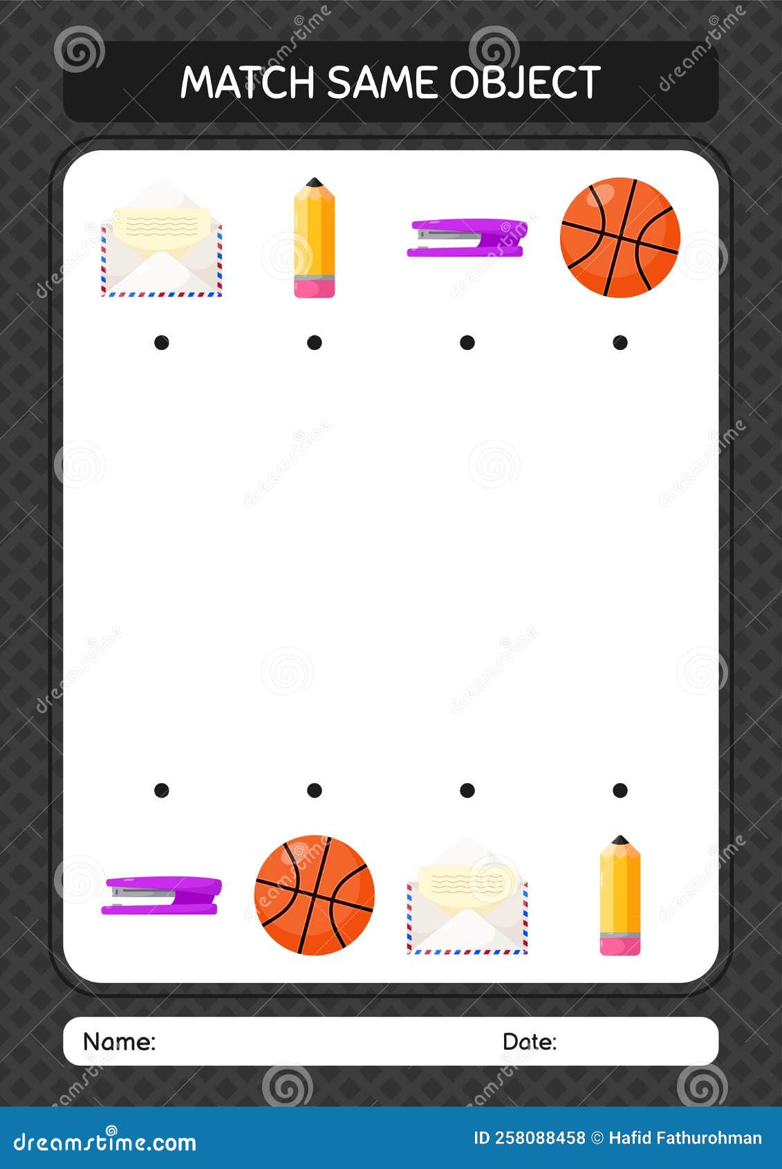 Match with Same Object Game Summer Icon. Worksheet for Preschool Kids ...