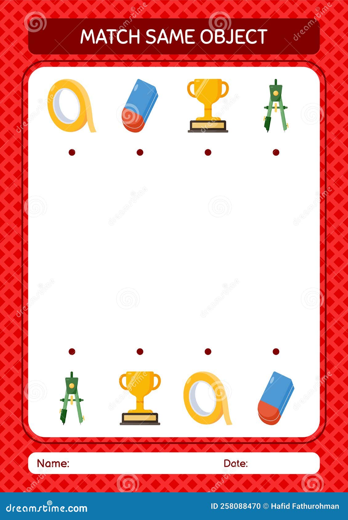 Match with Same Object Game Summer Icon. Worksheet for Preschool Kids ...