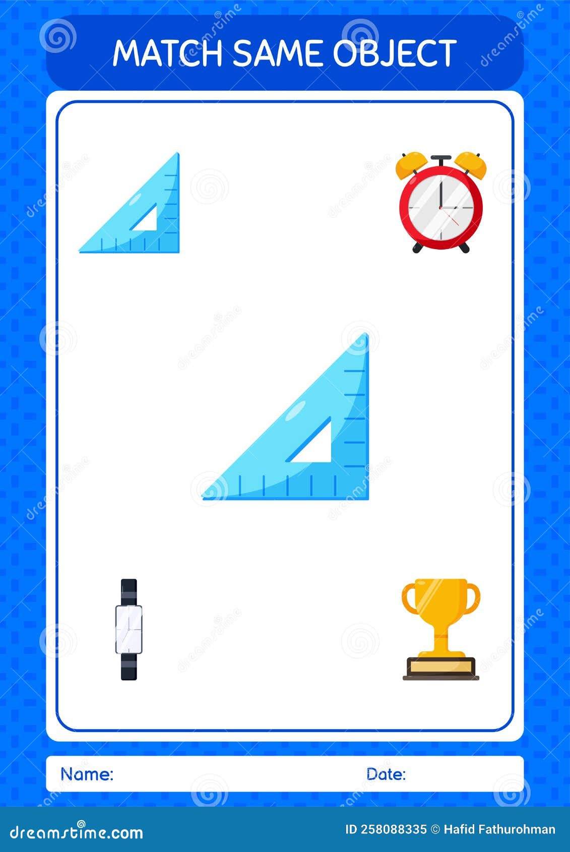 Match with Same Object Game Triangle Ruler. Worksheet for Preschool ...