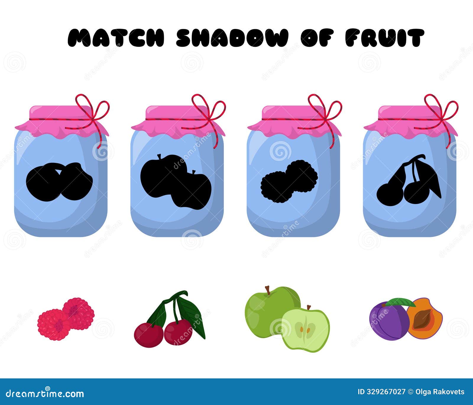 Match the Shadow of the Fruit, Logical Educational Game for Kids ...