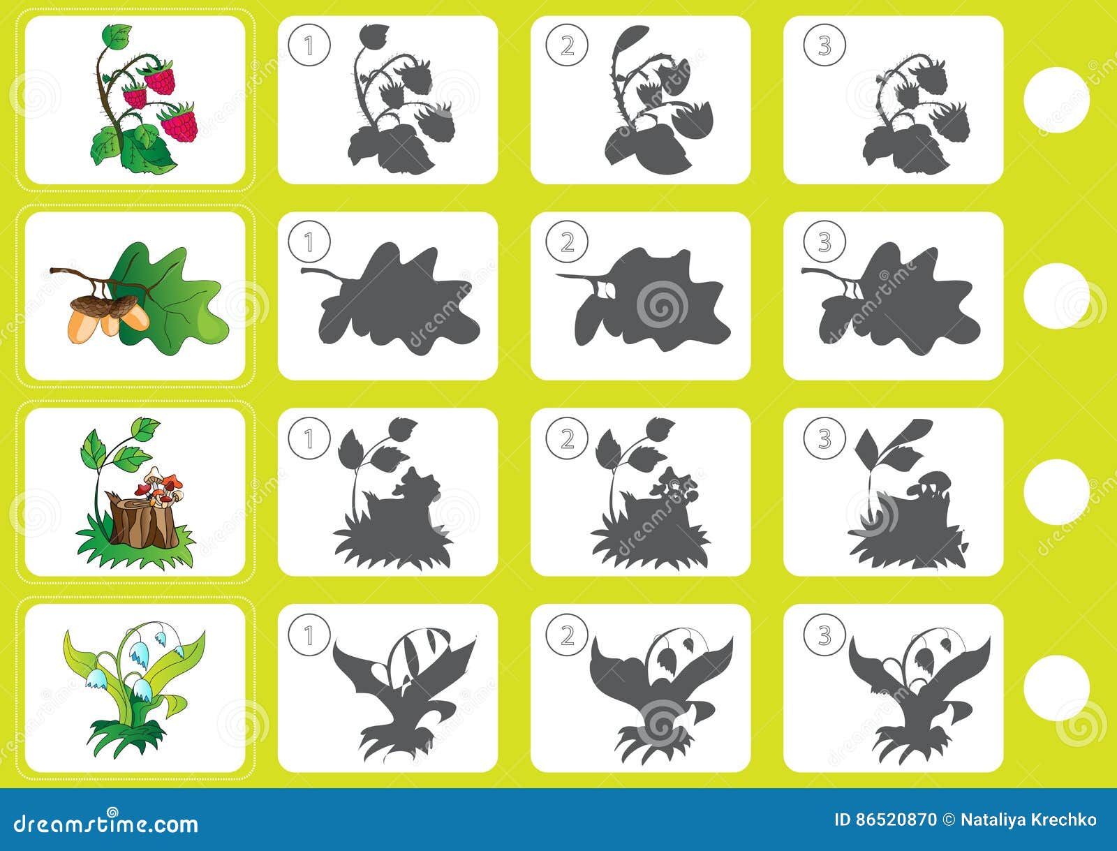 Match To Shadow Visual Puzzle With Spring Birdhouses Cartoon Vector ...