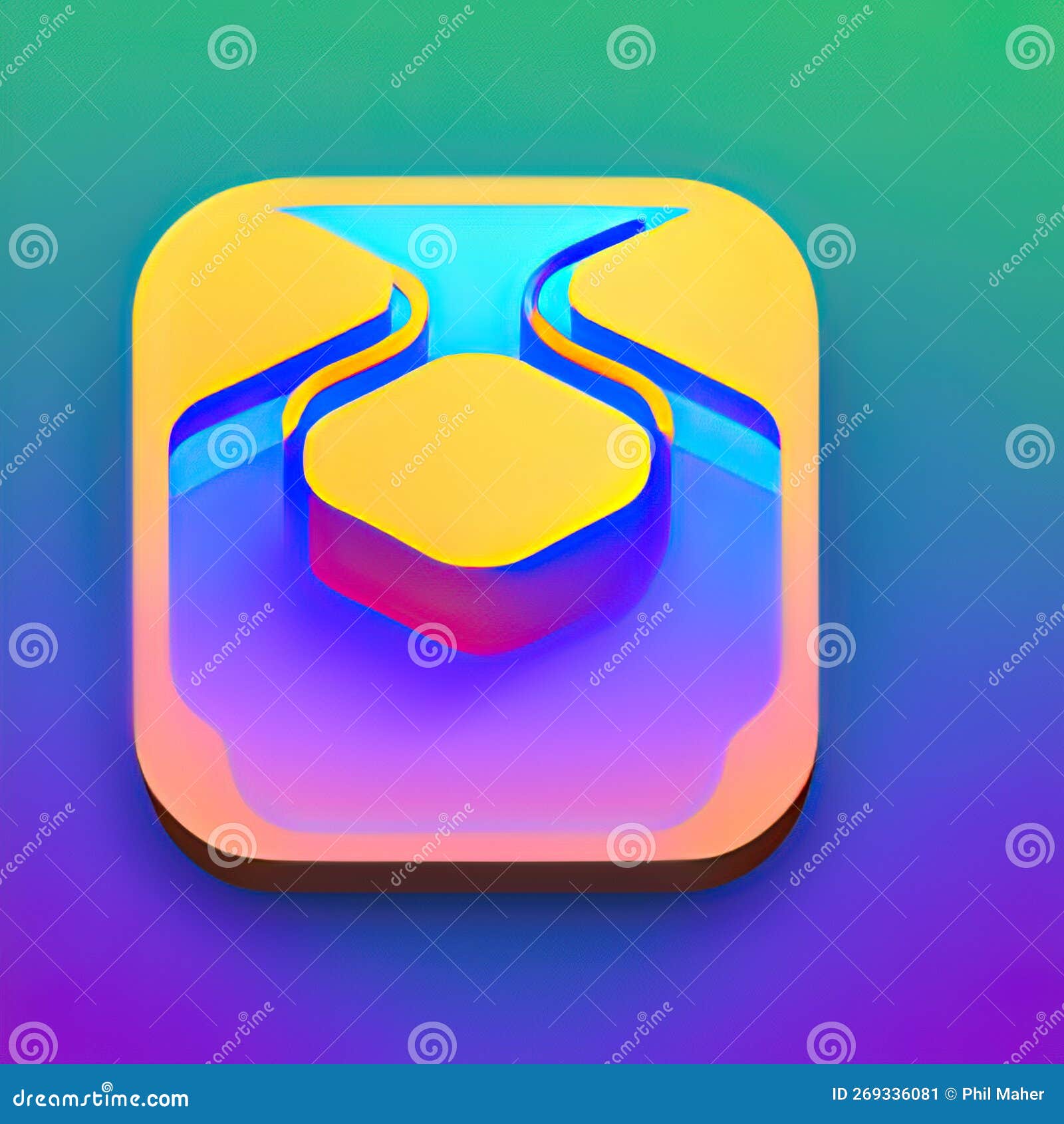 Match 3 Software App Style Icon. Generative AI. Stock Illustration ...