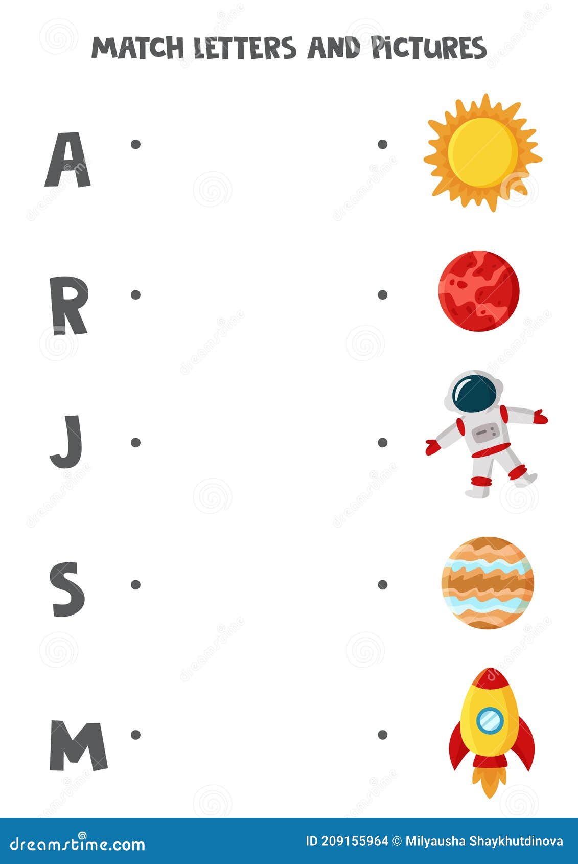 Planets Matching Worksheet