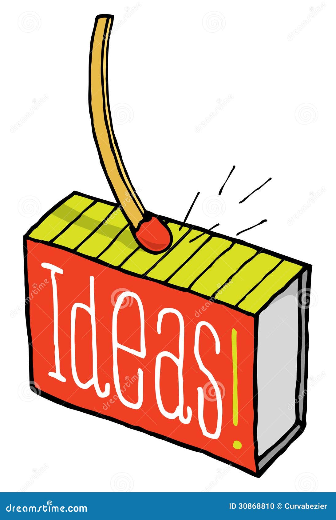 Match sparks an idea stock illustration. Illustration of success - 30868810