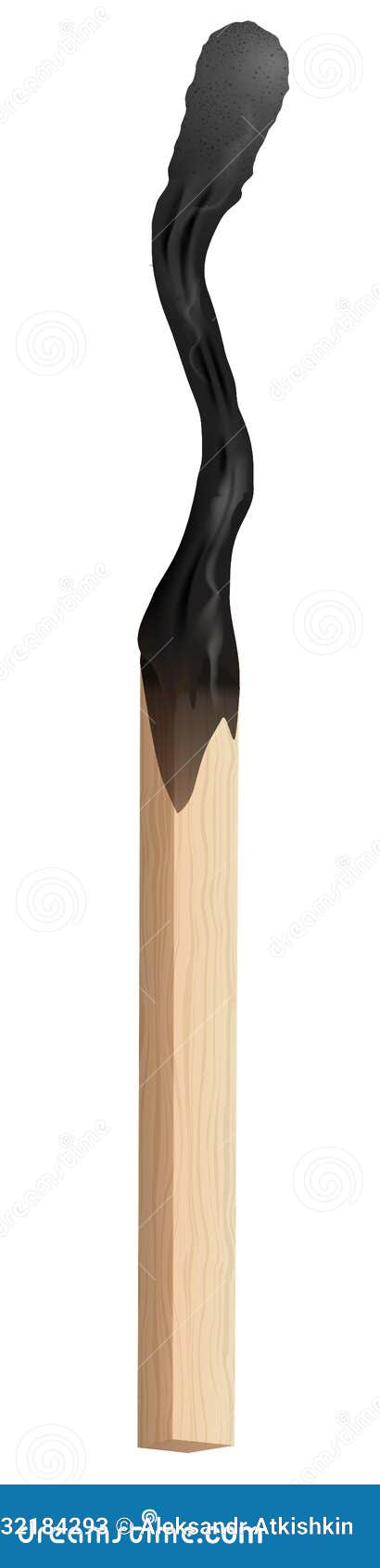 Match stick burned stock vector. Illustration of white - 232184293