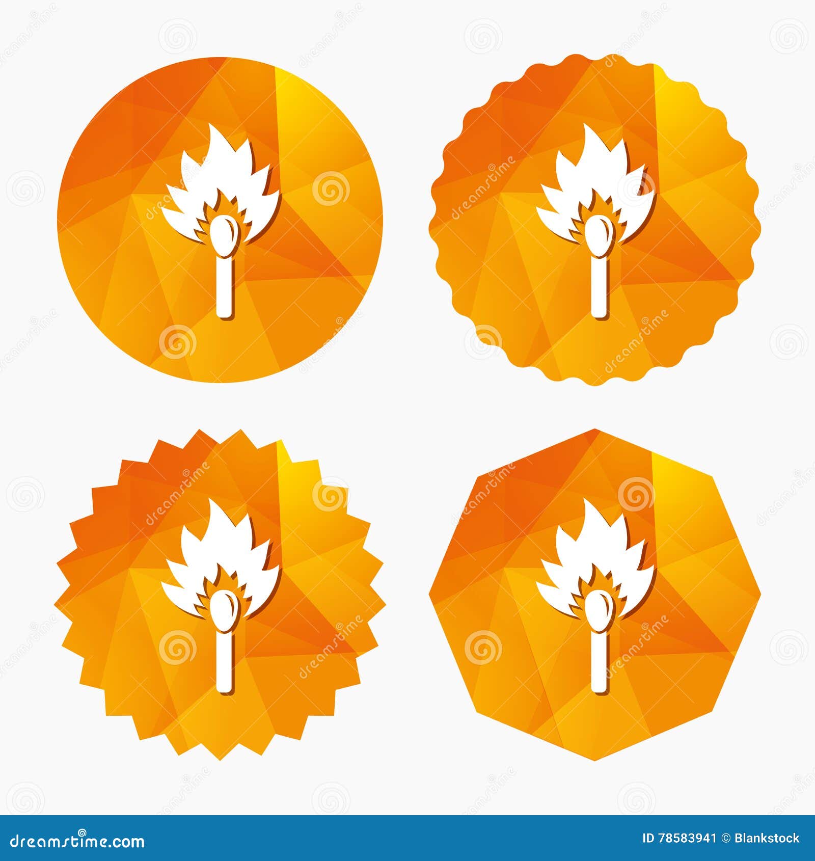 Match Stick Burns Icon. Burning Matchstick Sign Stock Vector ...