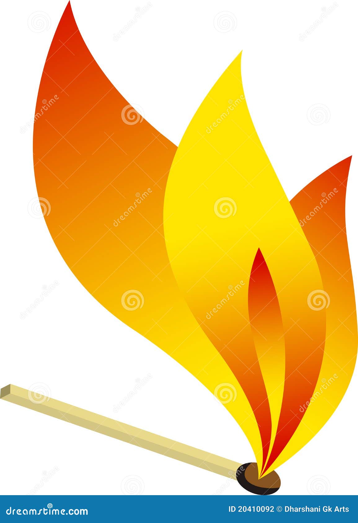 Match Stick With Flame, 3d Realistic Half Burnt Matchstick With Bright ...