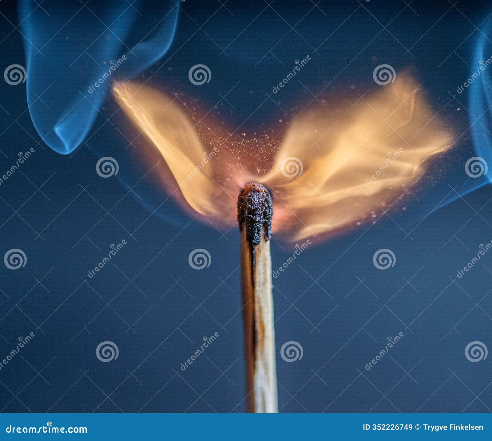 Match Stick Lighting Up on Black Backgroud.. Stock Image - Image of ...