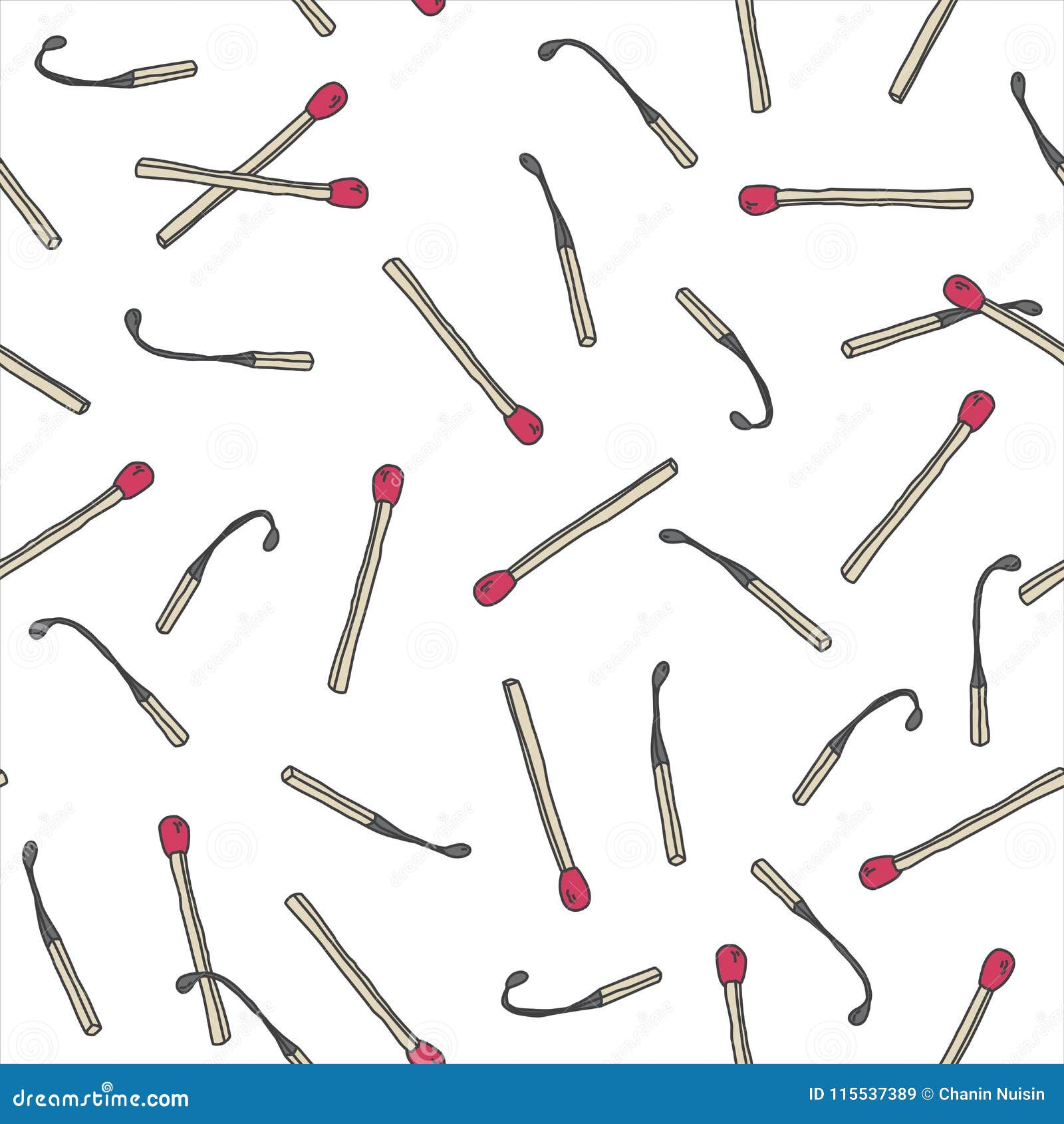 Match Stick Seamless Pattern Vector Wallpaper Isolated Background Red ...