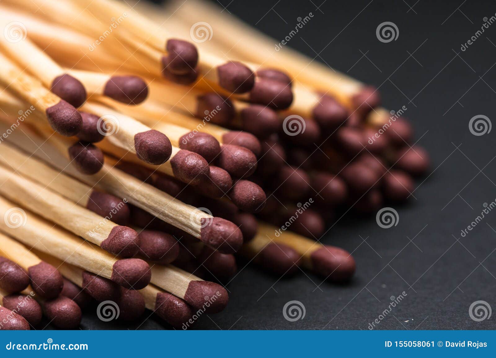 Match Sticks Accumulated on Top of Each Other. Match Sticks and Black ...