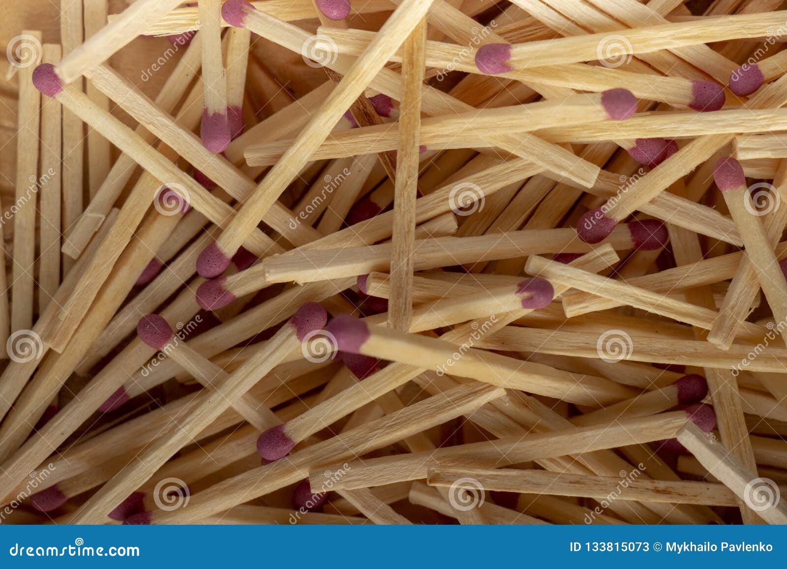 Match Sticks with Brown Heads in a Row. Texture Stock Image - Image of ...