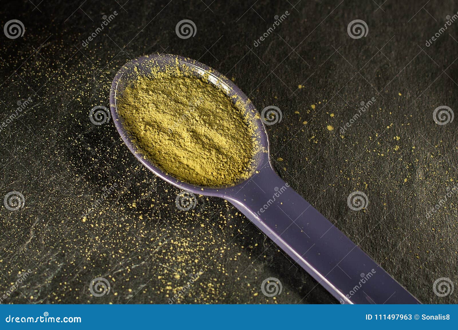 Matcha tea in a spoon stock image. Image of asian, diet - 111497963