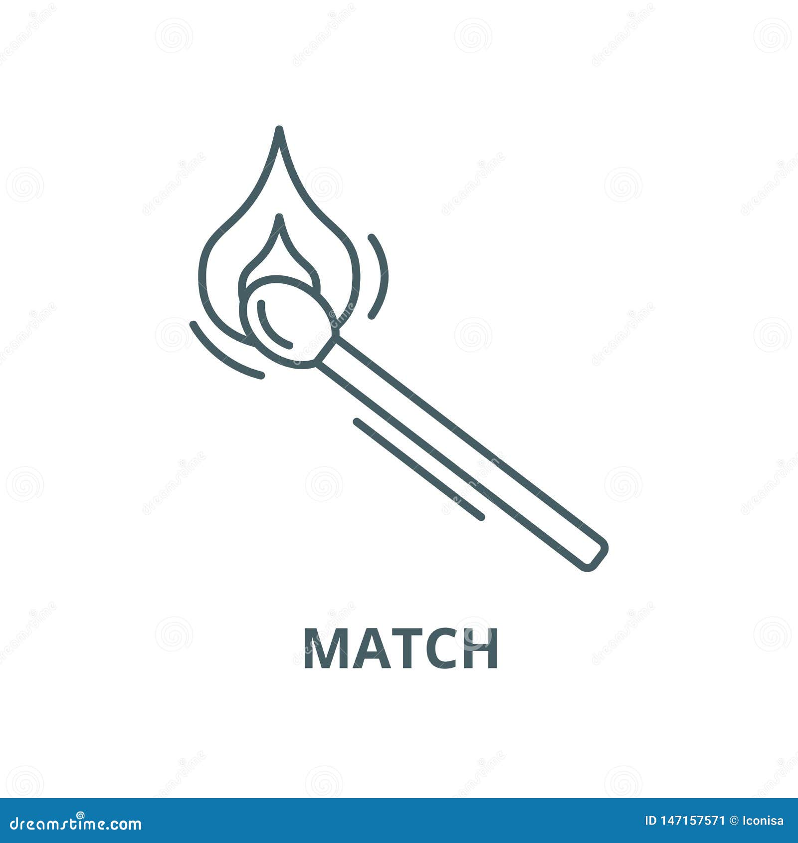 Match Vector Line Icon, Linear Concept, Outline Sign, Symbol Stock ...