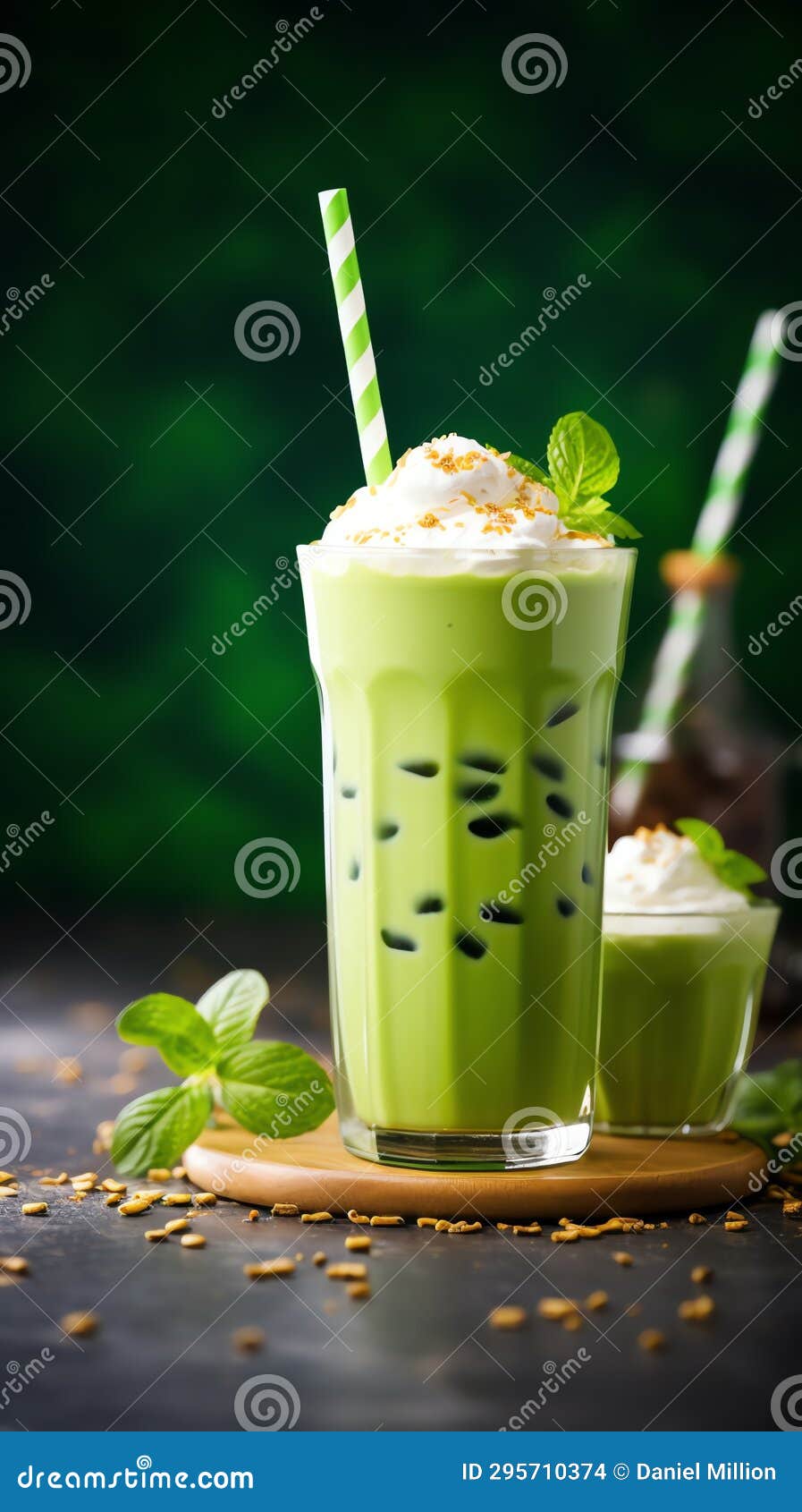 Matcha Bubble Tea in a Clear Glass, Life Style Authentic Living Stock ...
