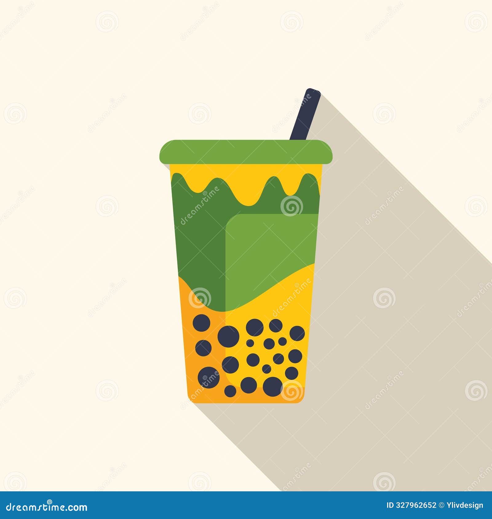 Matcha Bubble Tea. Coloring Page Vector Illustration | CartoonDealer ...