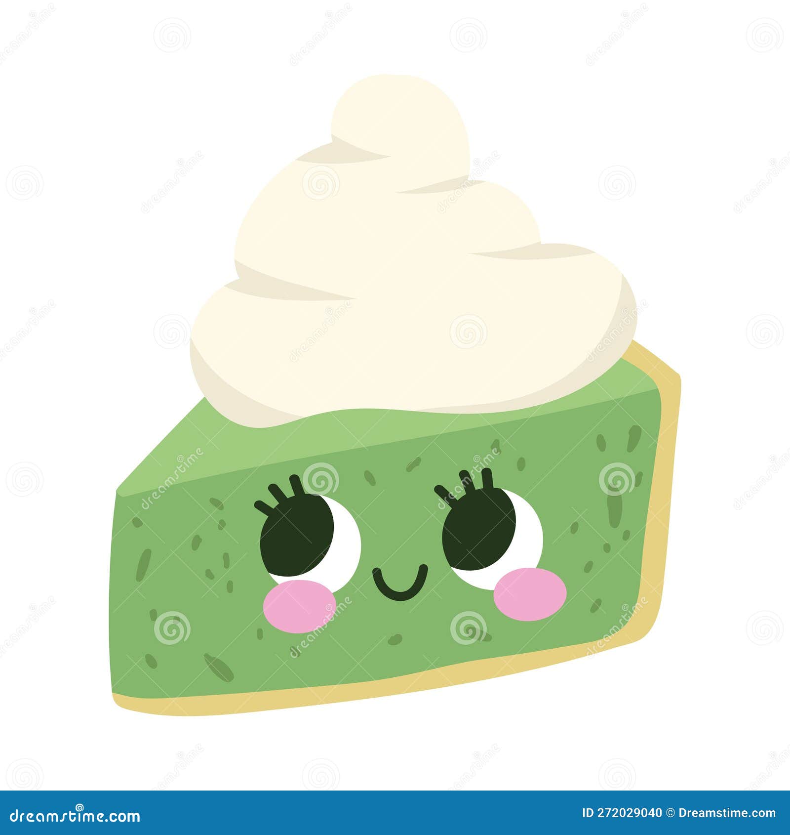 Matcha cake cartoon stock illustration. Illustration of green - 272029040