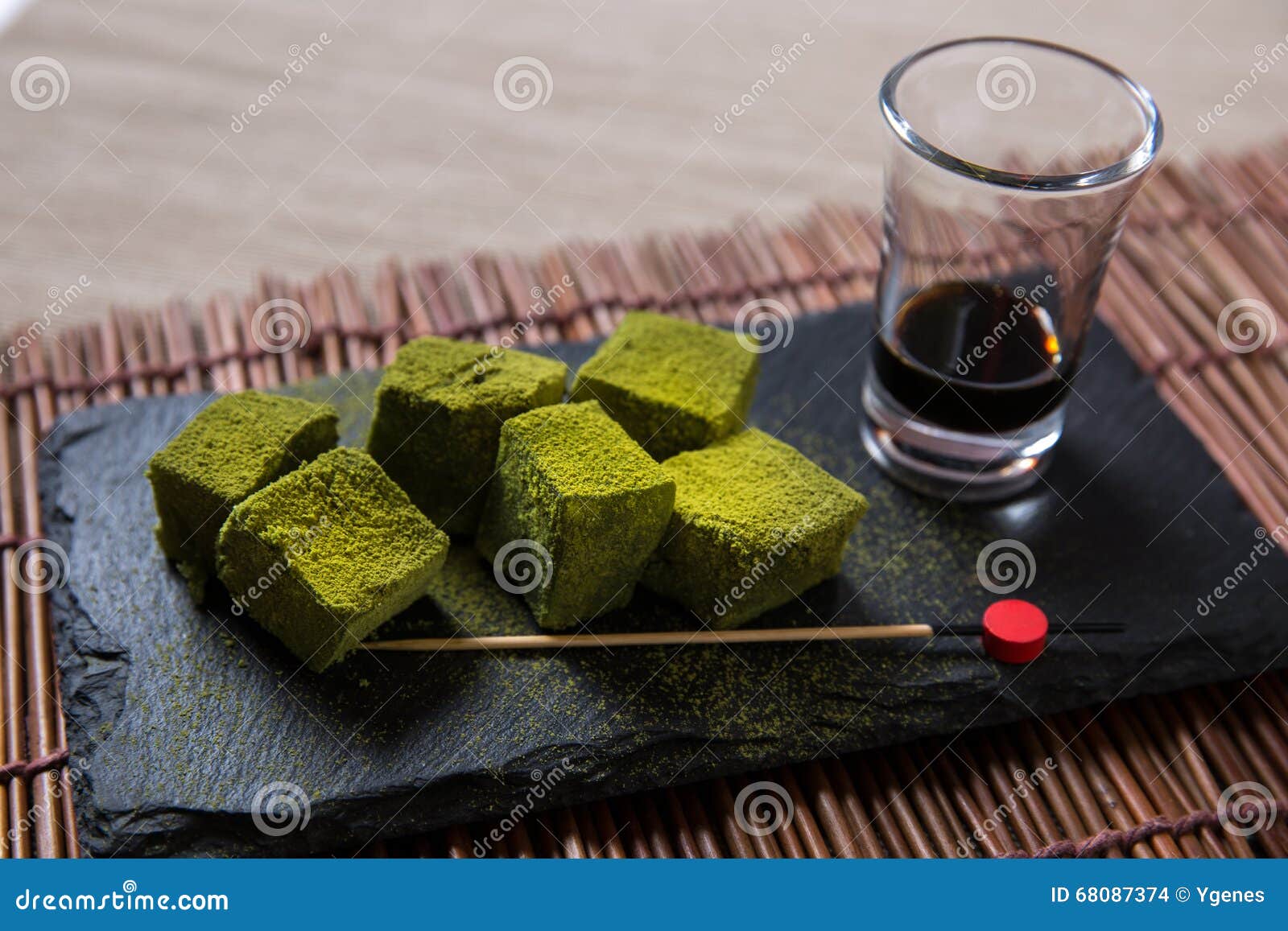 Matcha Cubes Green Tea stock photo. Image of appetizer - 68087374