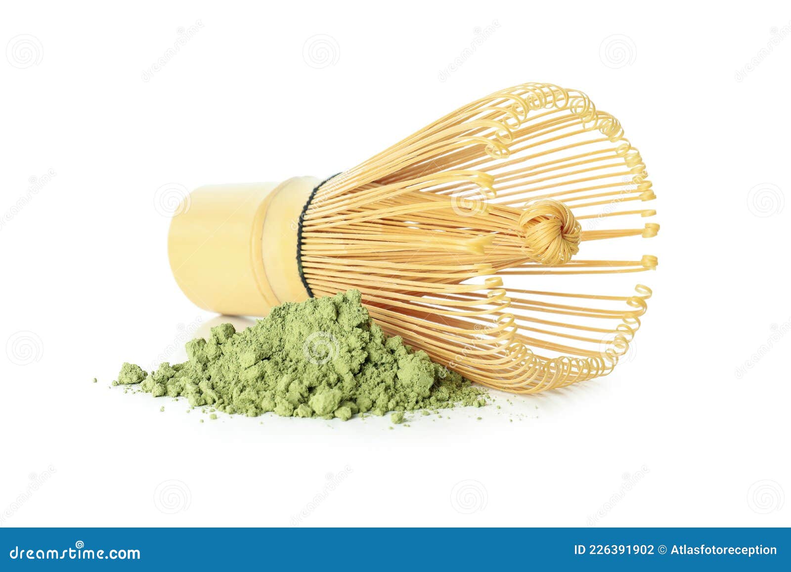 Matcha Green Powder Isolated on White Background Stock Photo - Image of ...