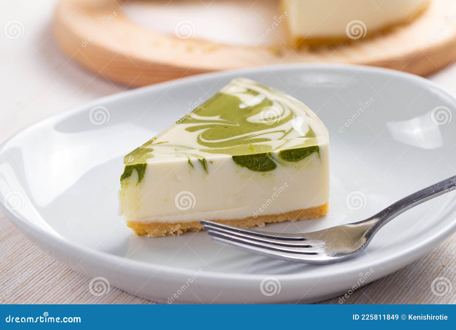 Matcha Green Tea Cheesecake Stock Image - Image of japanese, mousse ...
