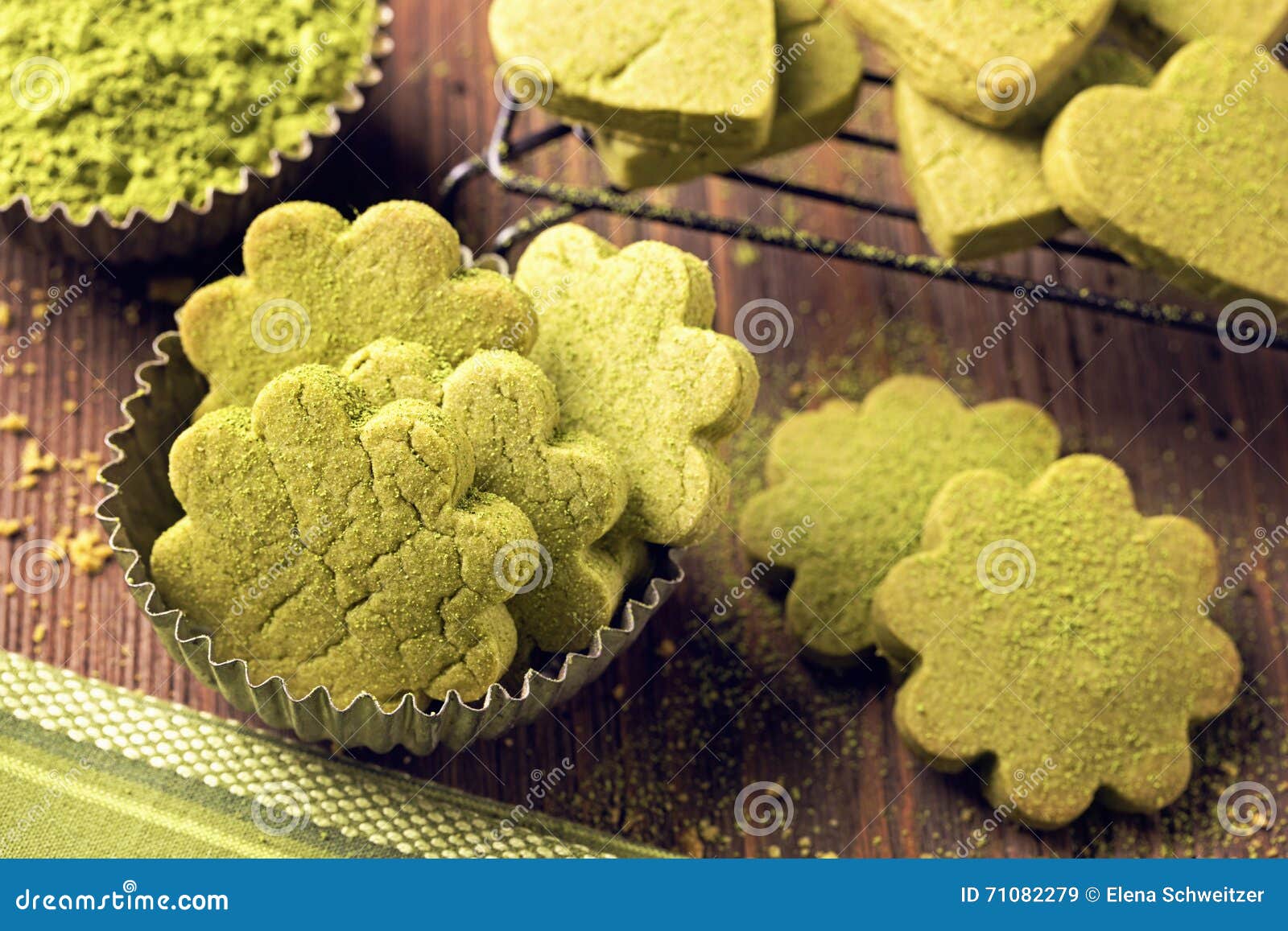 Matcha green tea cookies stock image. Image of pastry - 71082279