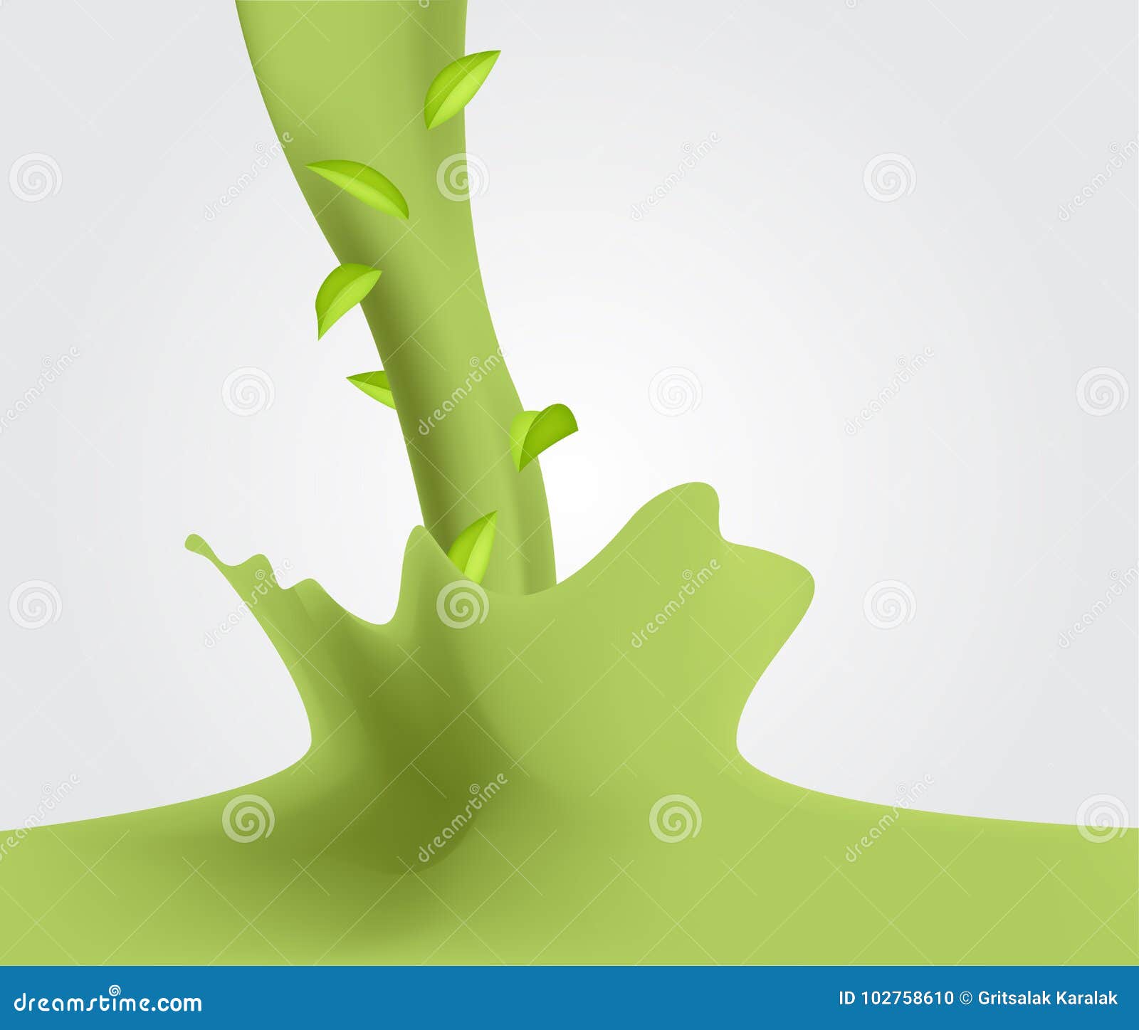 Matcha Green Tea Flavored Milk Splash Cartoon Vector | CartoonDealer ...