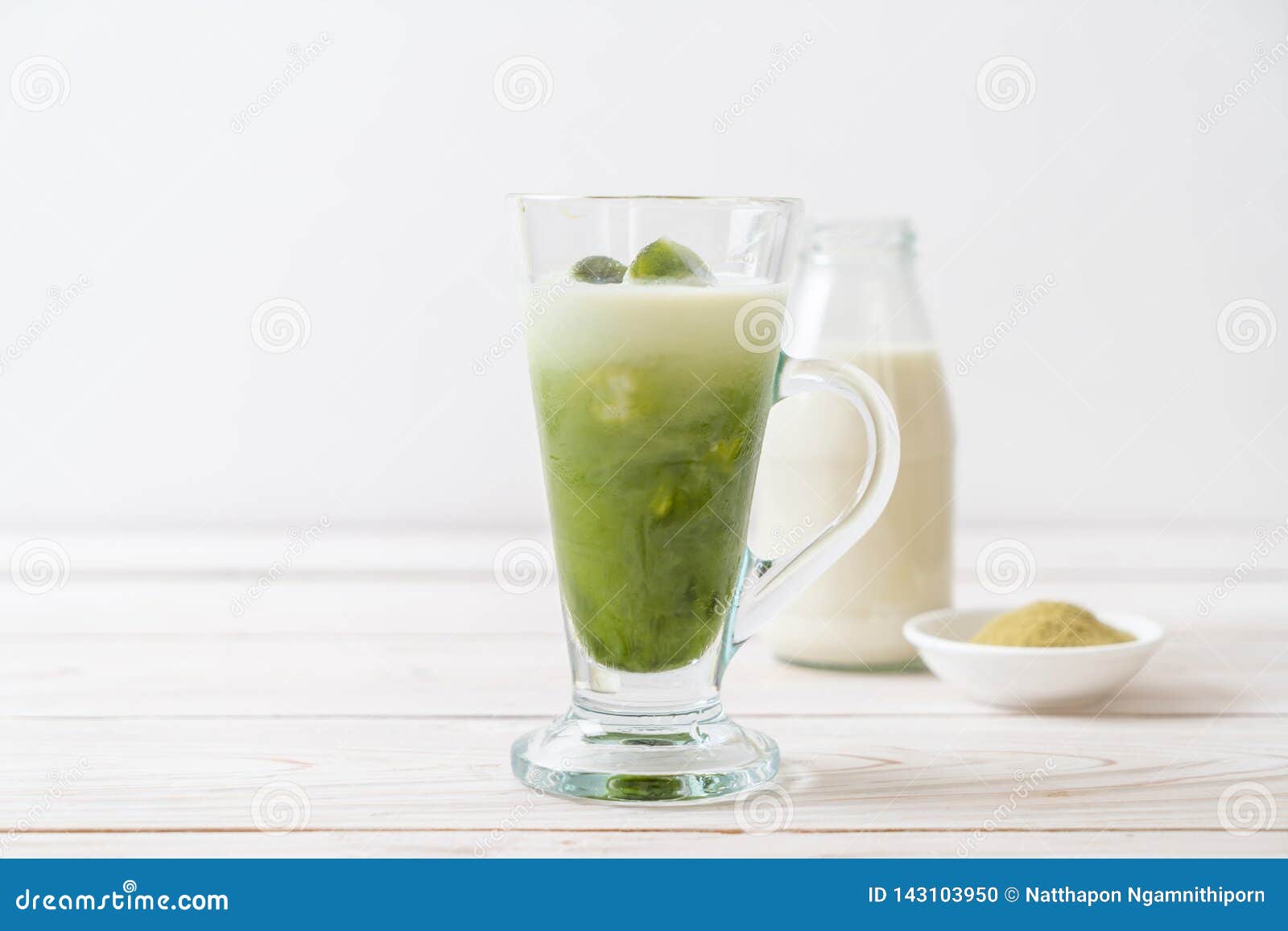 Matcha Green Tea Ice Cube with Milk Stock Photo - Image of japanese ...