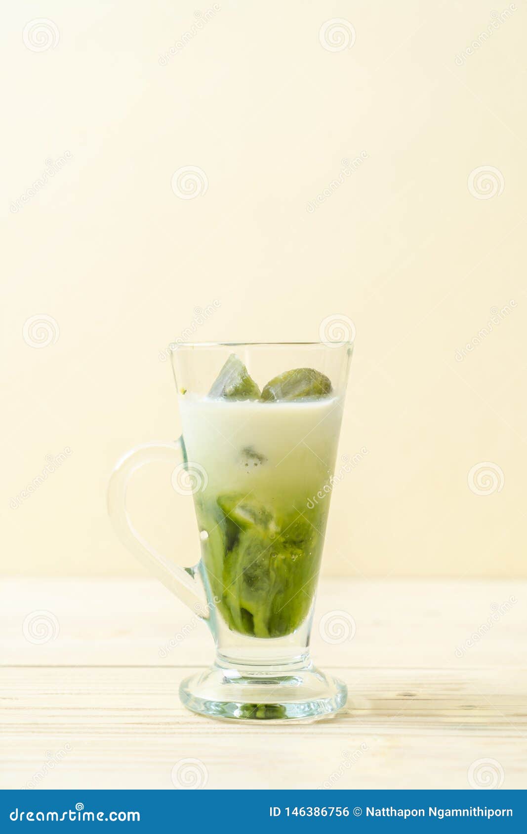 Matcha Green Tea Ice Cube with Milk Stock Photo - Image of matcha ...