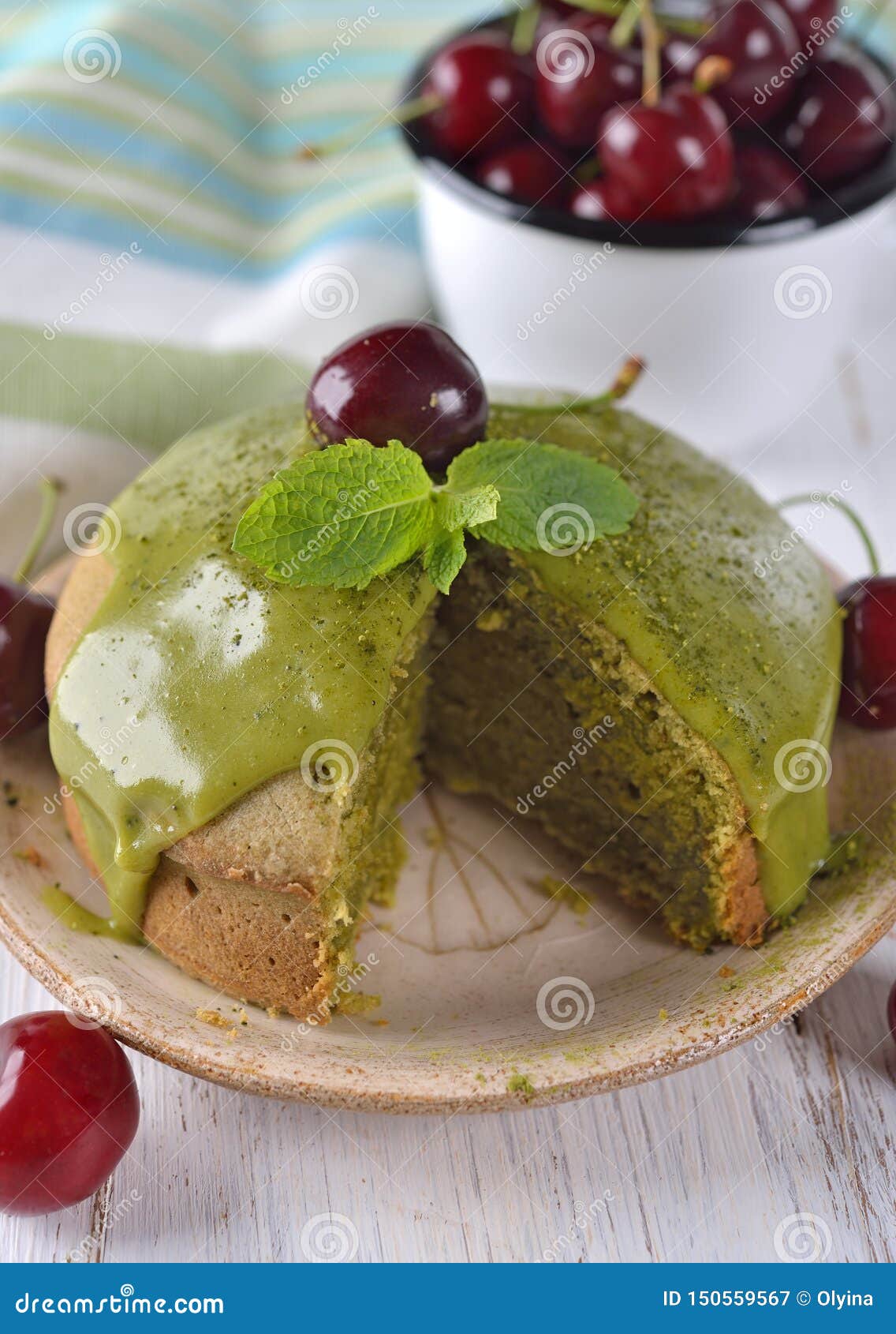 Matcha green tea pie stock image. Image of matcha, antioxidant - 150559567