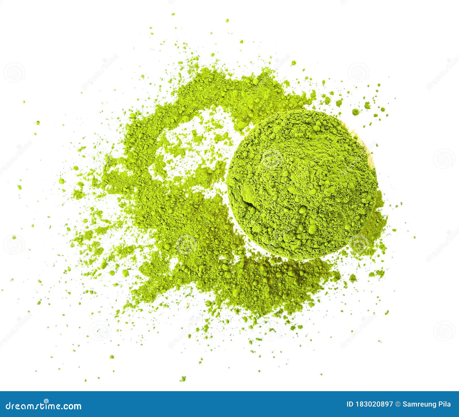 Matcha Powder Explosion On White Background. Royalty-Free Stock Image ...