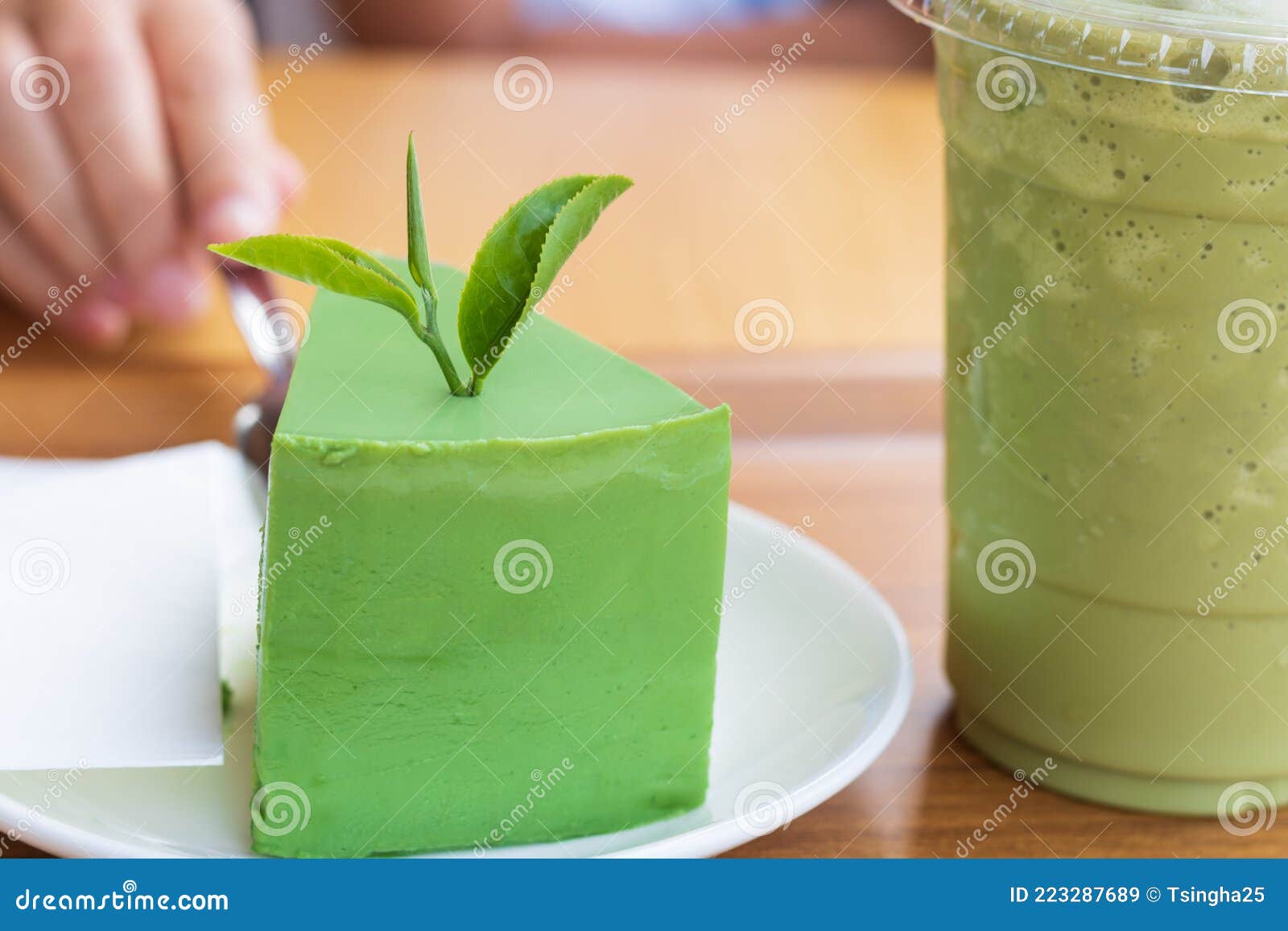 Matcha Green Tea Sponge Cake Stock Image - Image of beverage, homemade ...