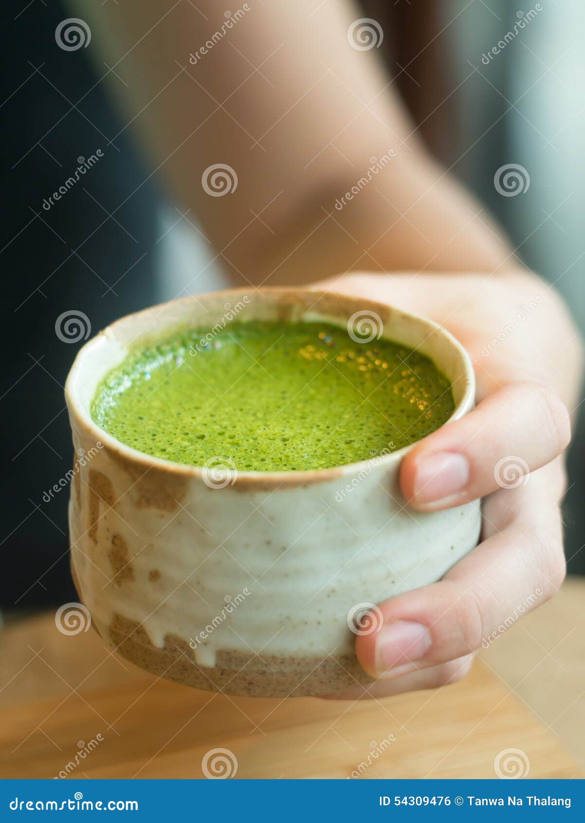 Matcha Green Tea in Woman Hand. Stock Photo - Image of matcha, latte ...
