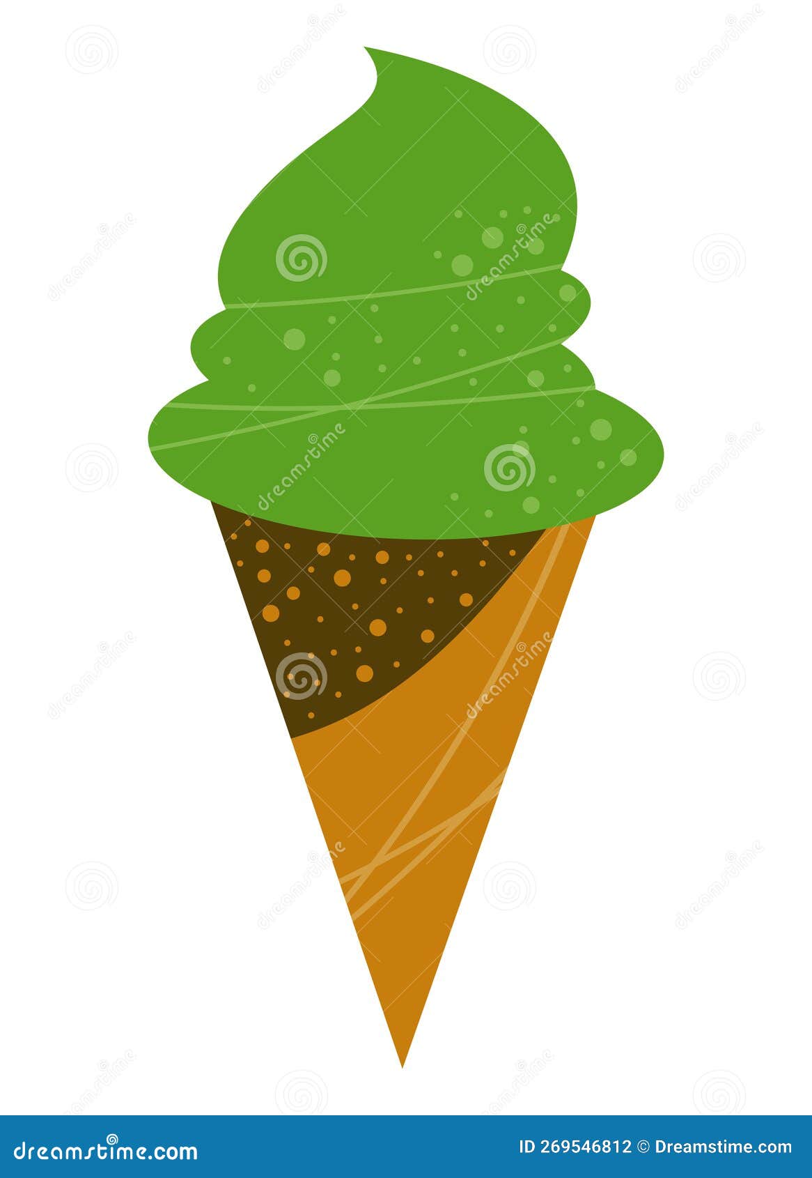 Matcha ice cream stock vector. Illustration of herb - 269546812