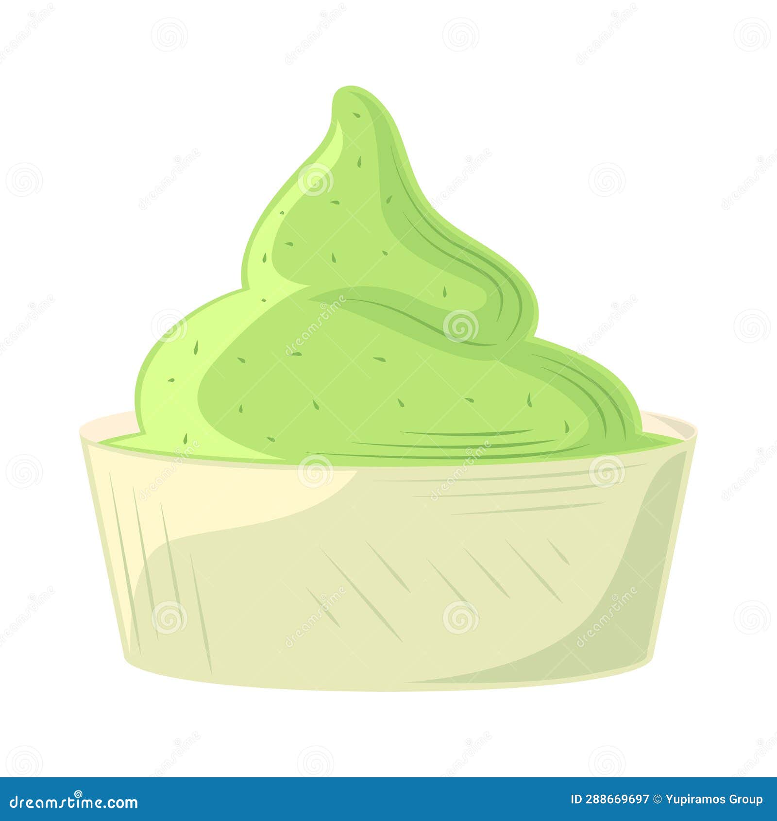 Matcha ice cream stock illustration. Illustration of powder - 288669697